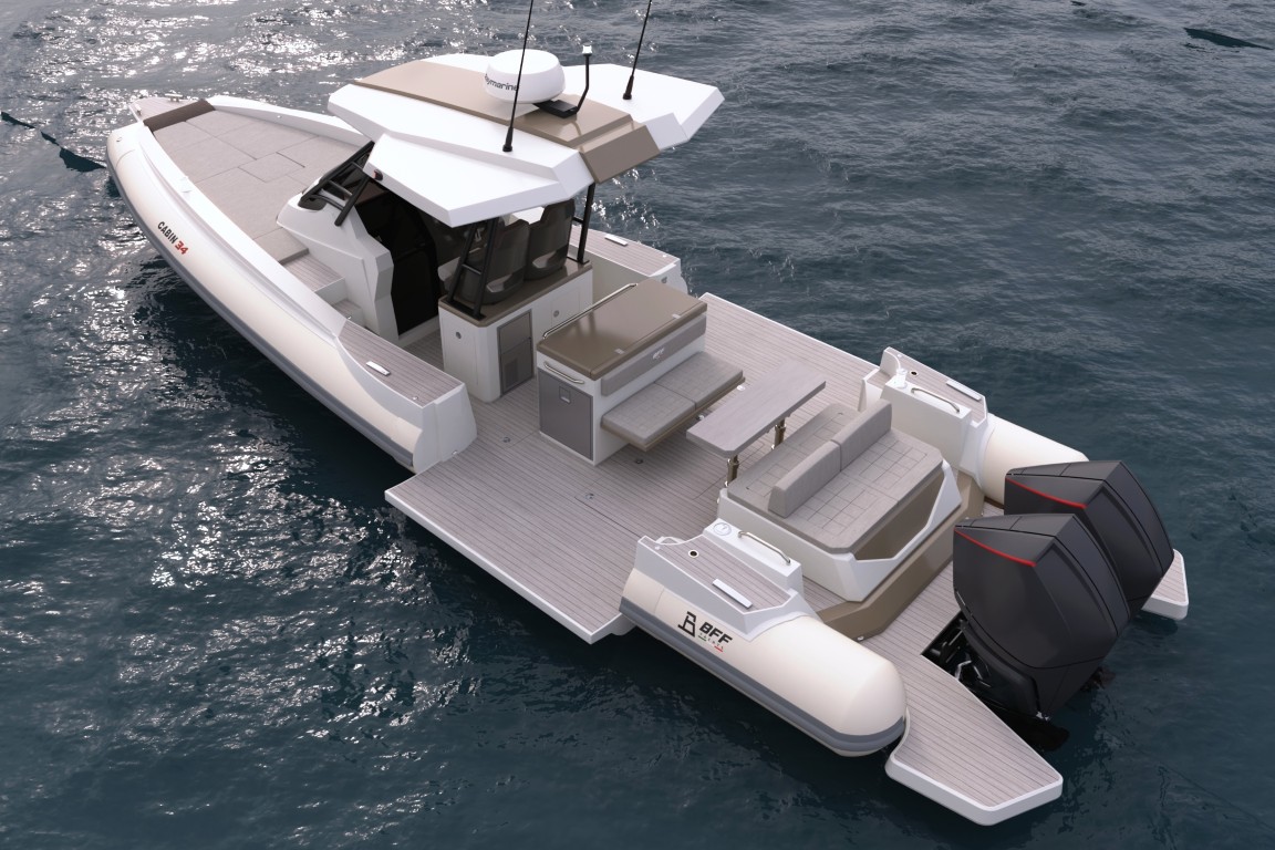 Uniko C34, fold-down bulwarks and integrated shower - SuperYacht24